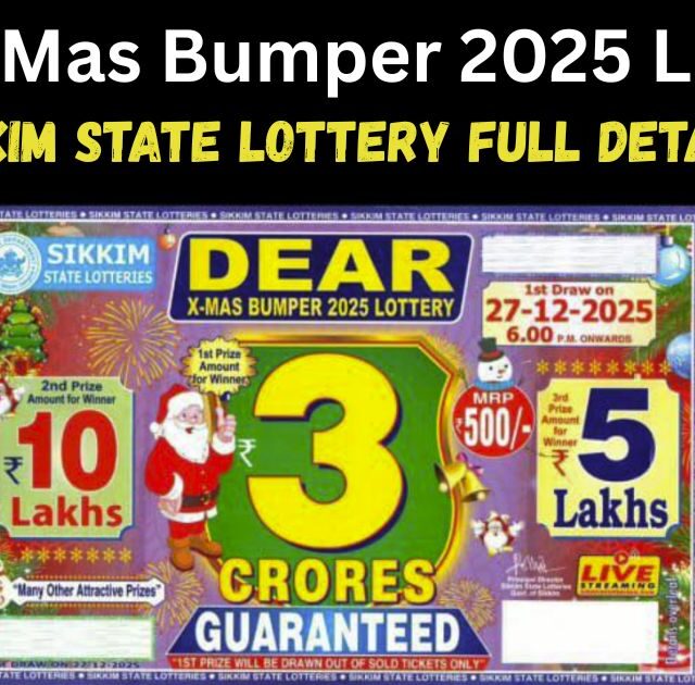 Sikkim state Dear X-Mas Bumper 2025 Lottery Results - Check Winning ...